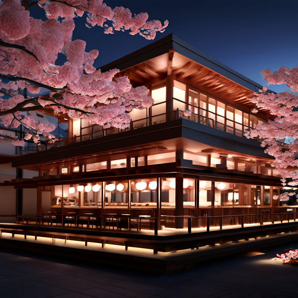 Modern Japanese sushi restaurant exterior designed in the st... by ...