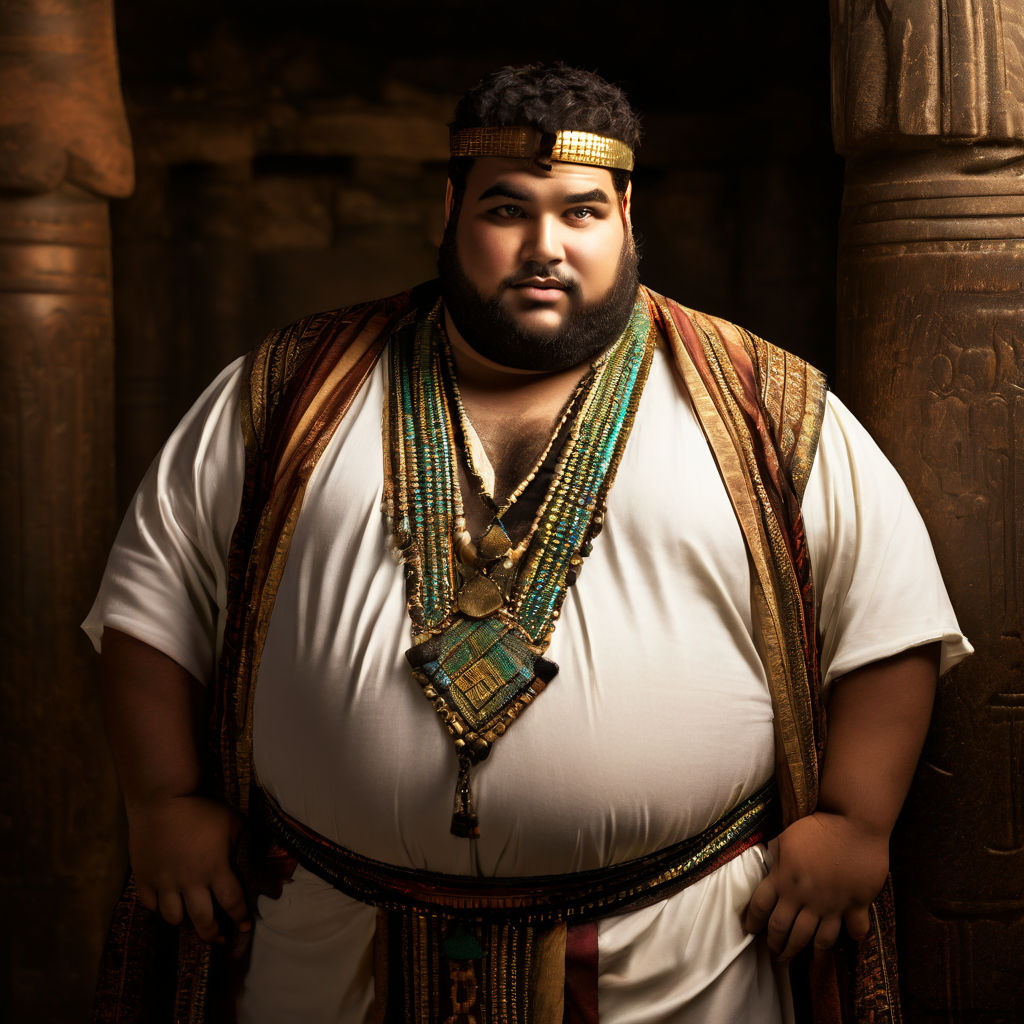 Good looking Fat man in ancient Egyptian clothing by Love ISSAH ...