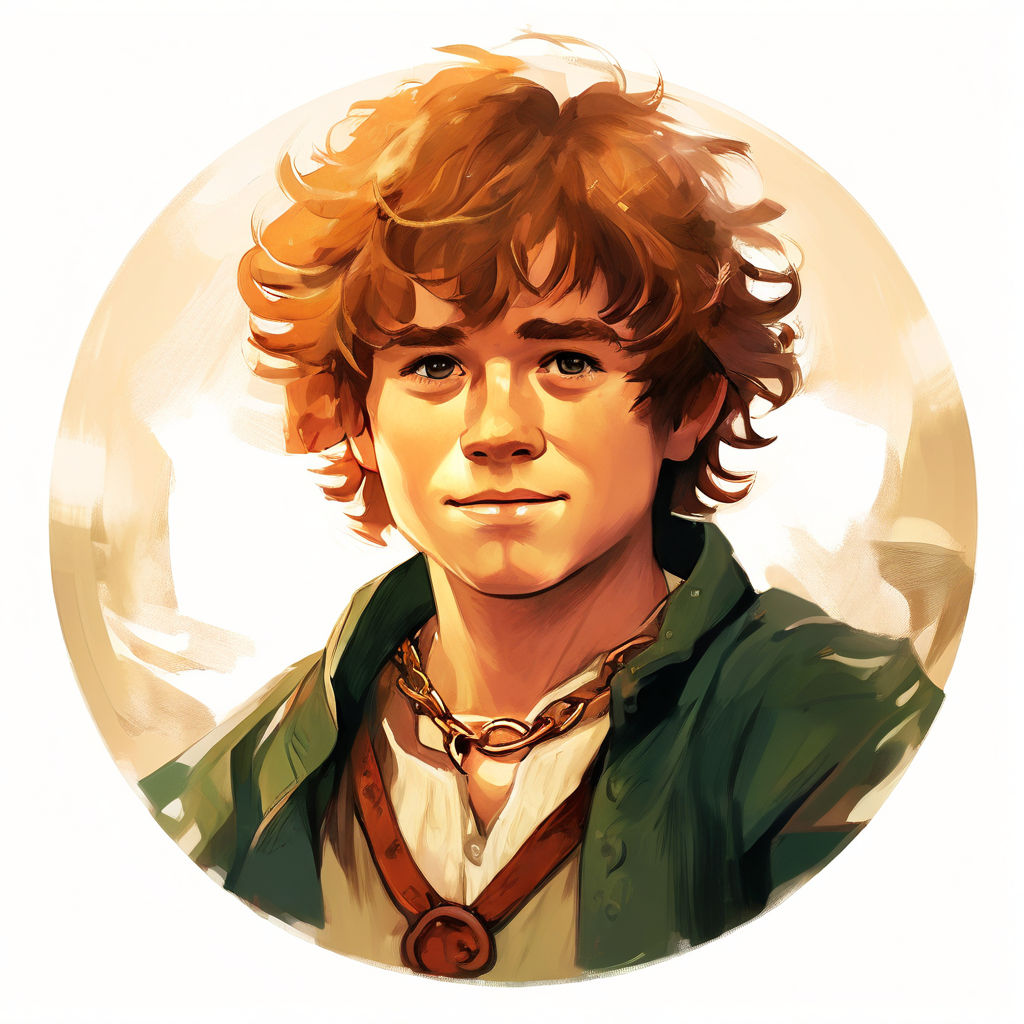Portrait of samwise gamgee with the unique ring around his n... by ...