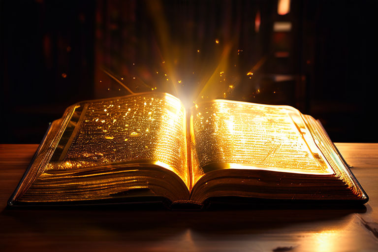 Golden shiny Bible, 8k by Andrew Bonzão - Playground