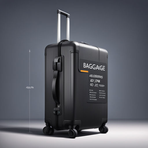 Dimensional chart illustrating a baggage piece measuring 40 ... by ᄏᄏᄏᄏ ...