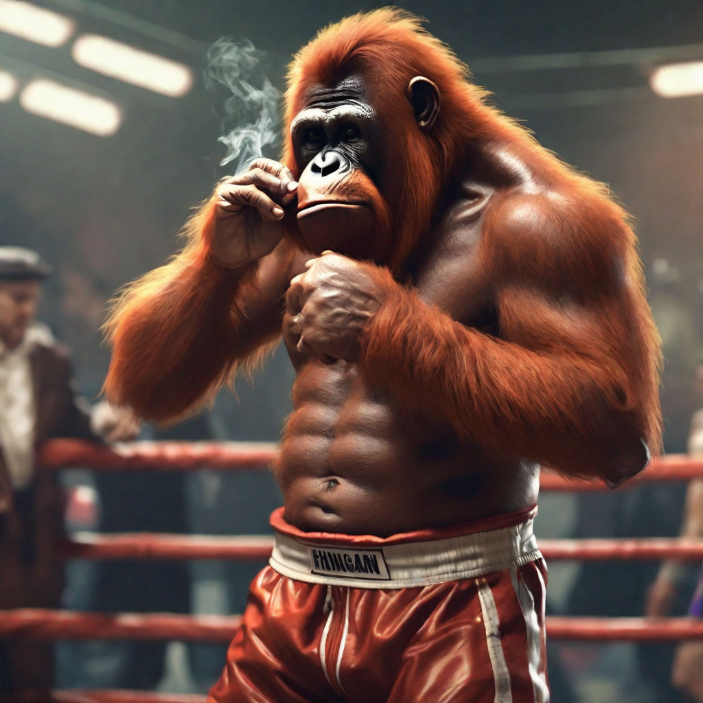 Muscular Monkey Cartoon