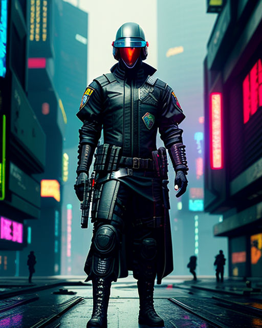 Cyberpunk security police officer by Monkerson - Playground