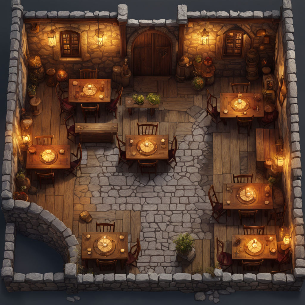 (AD&D medieval fantasy style) 2D DnD battlemap by Oggure - Playground