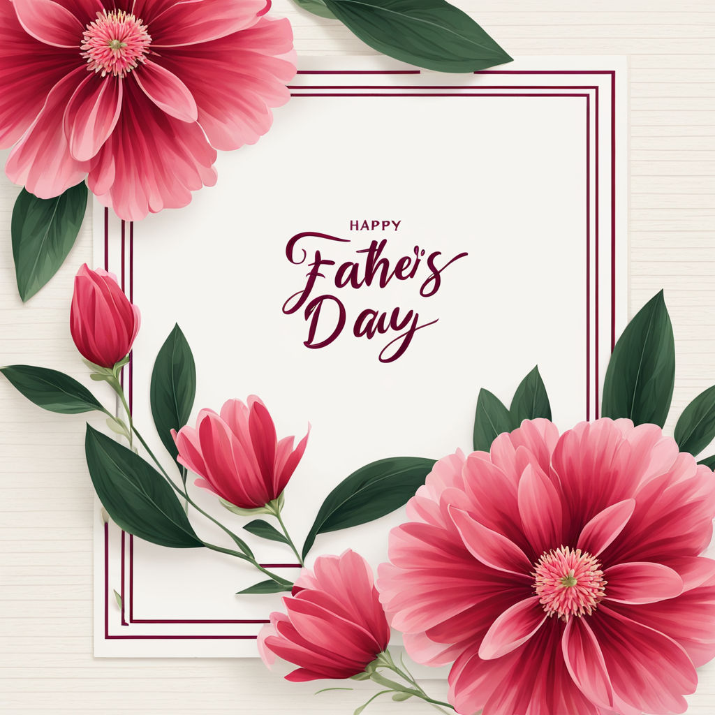 Father's day card design with lovely pink and red flowers on... by tuly ...