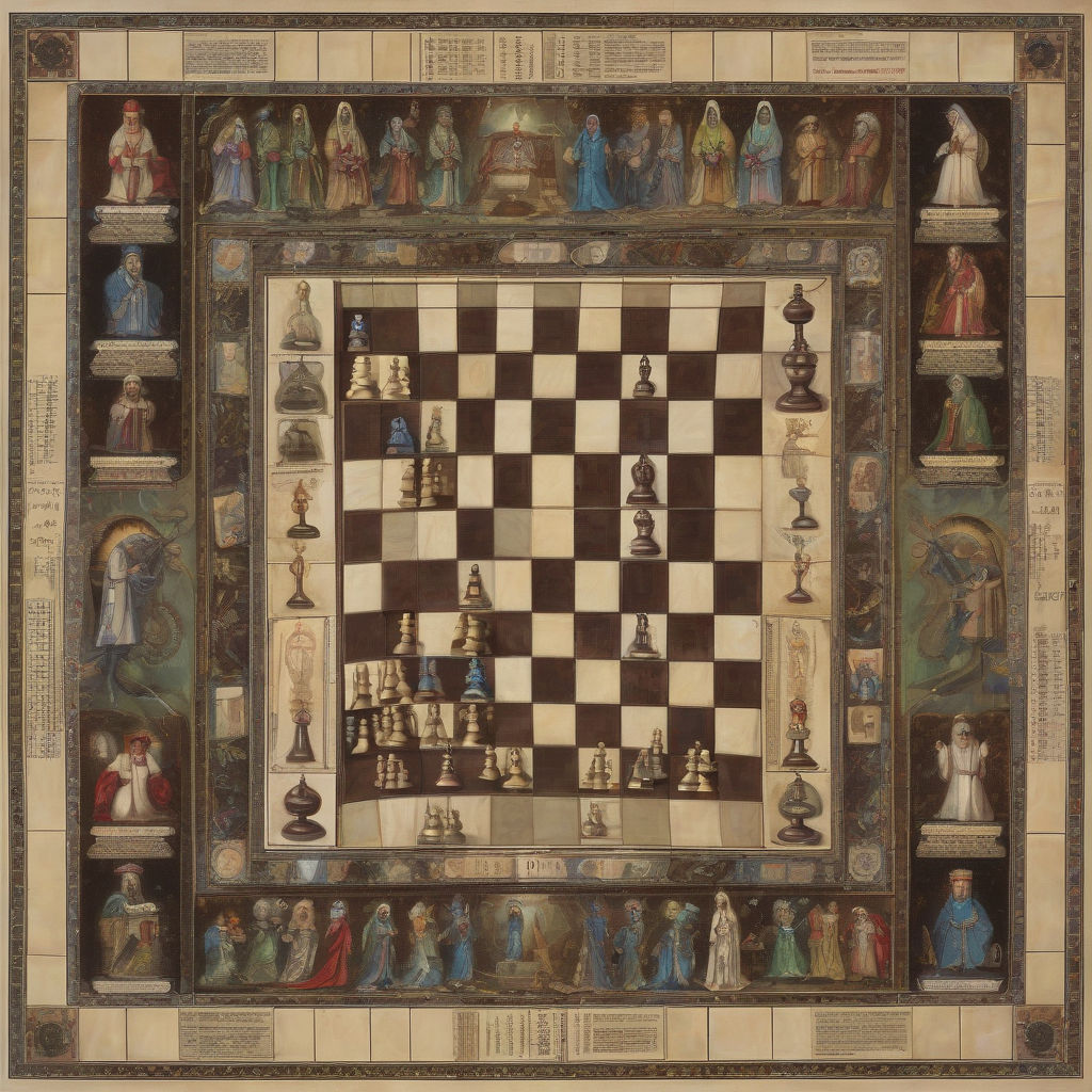 A chess table featured with alien effects and borders. The p... by ...