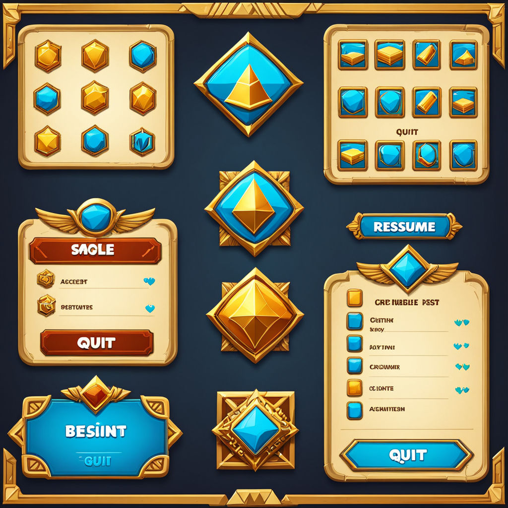 Game gui menu assets sprites widgets buttons quit resume egy... by ...