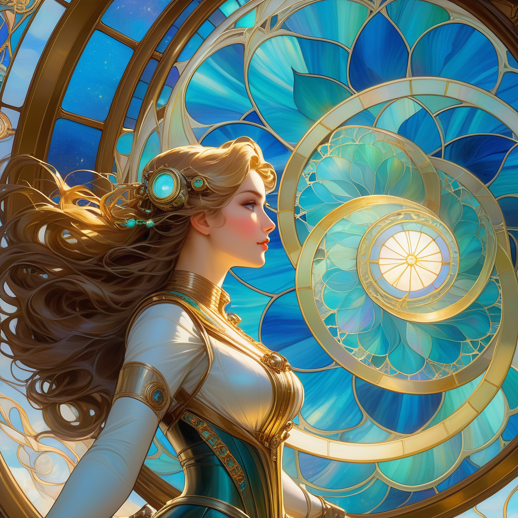 Steampunk lady wearing a retro jetpack by Tierney Drake - Playground