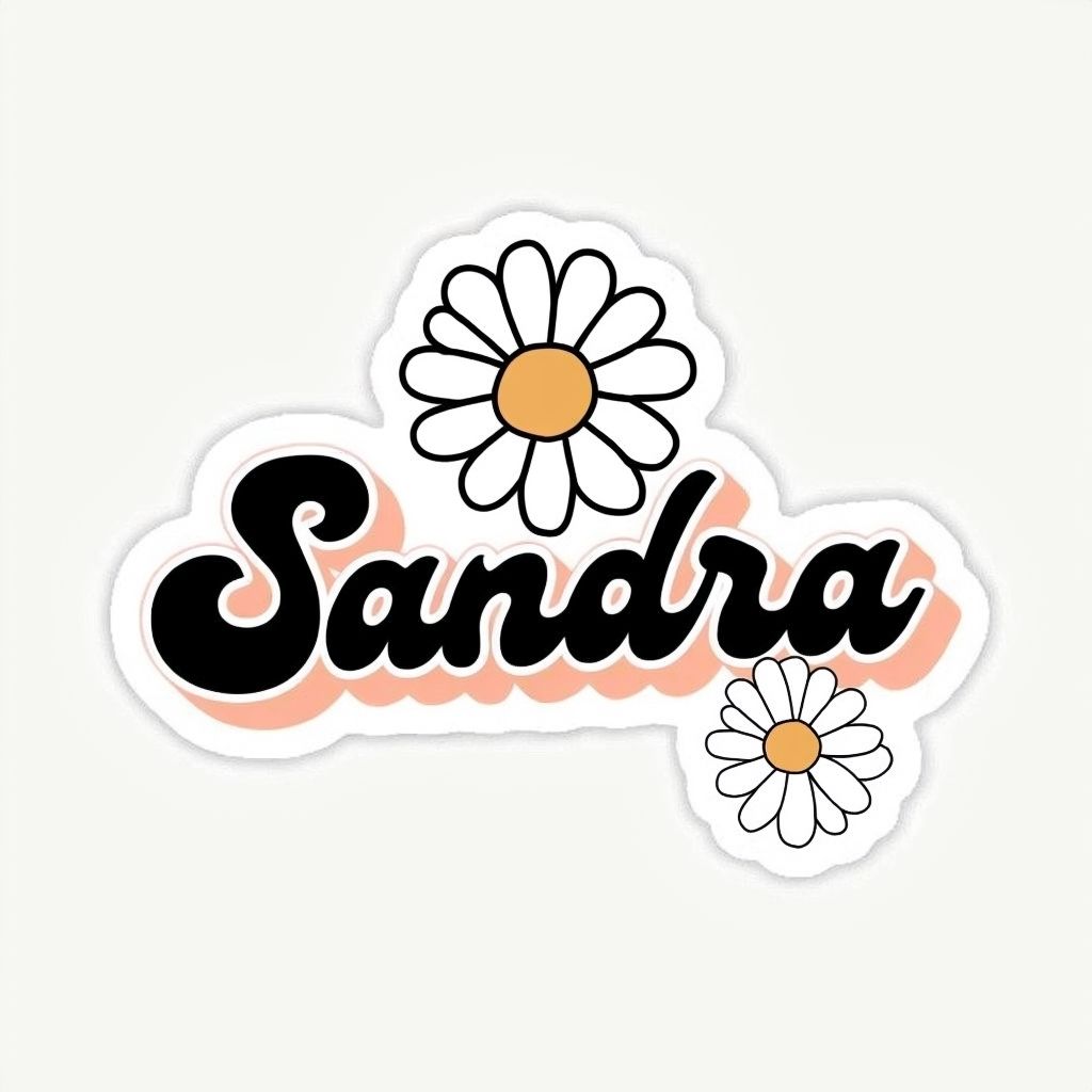 Playful Sticker Design Featuring Bold Name 'Sandra' - Playground