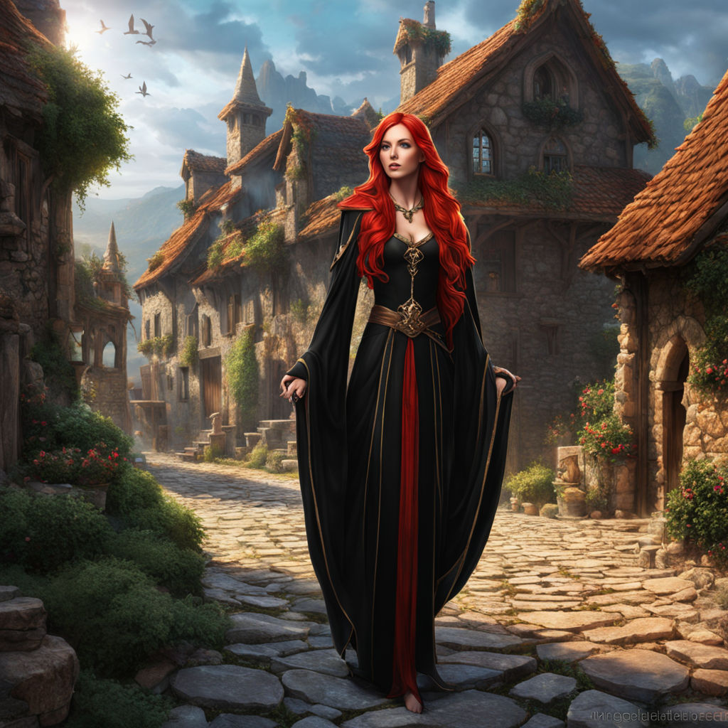Red haired female elf by Summer Staley - Playground