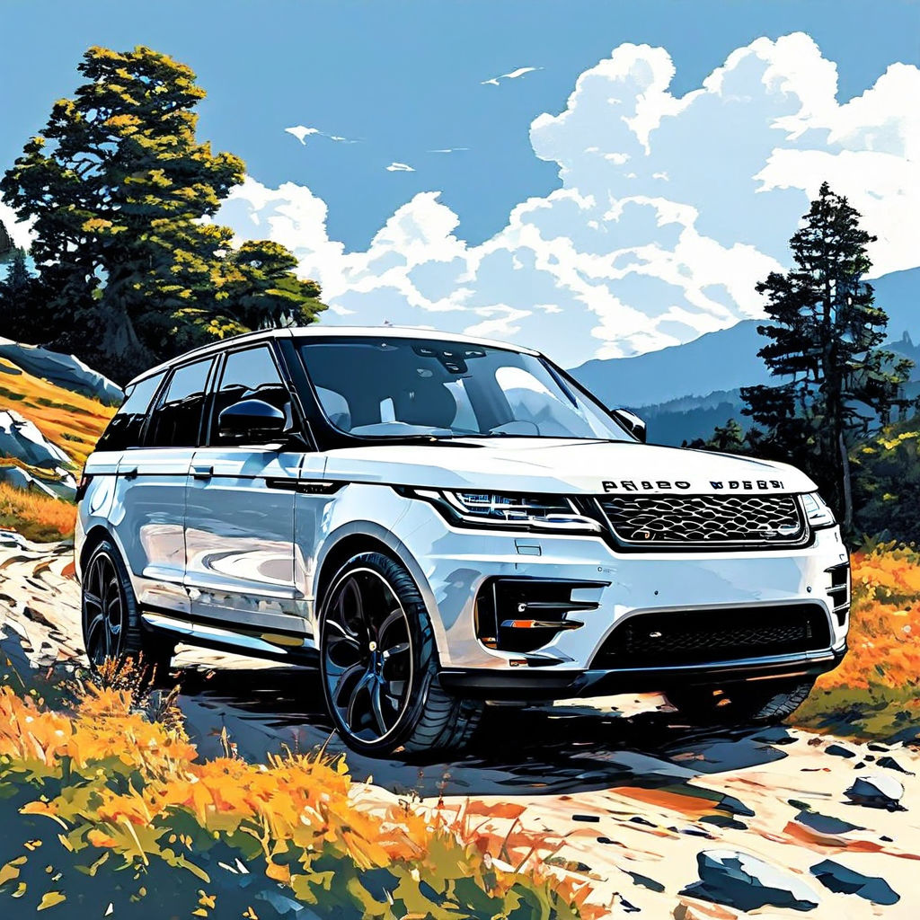 Detailed pen and ink illustration of Range Rover Sport 2022 by Julian ...