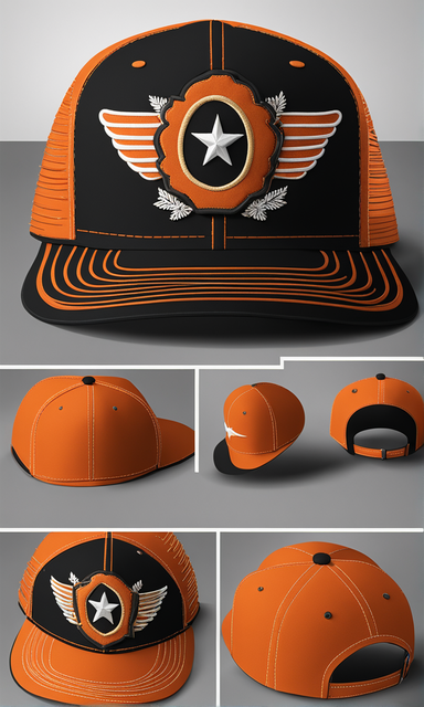 Create a felt baseball cap that has design elements of a co... by ...