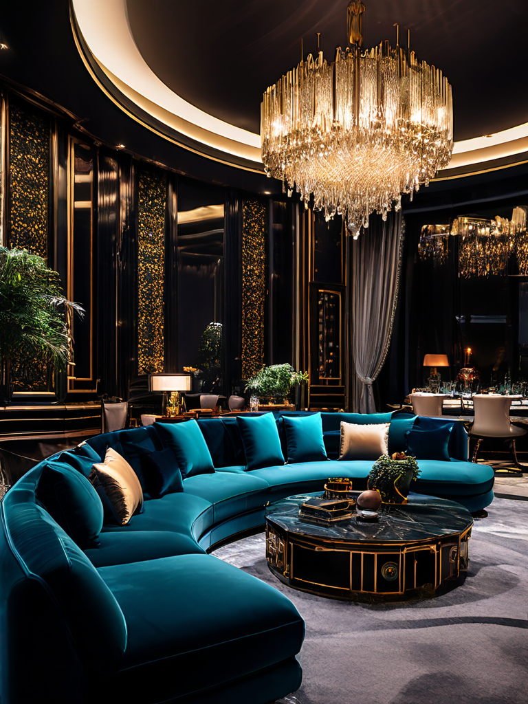 The opulent living room is equipped with a state-of-the-art ... by ...