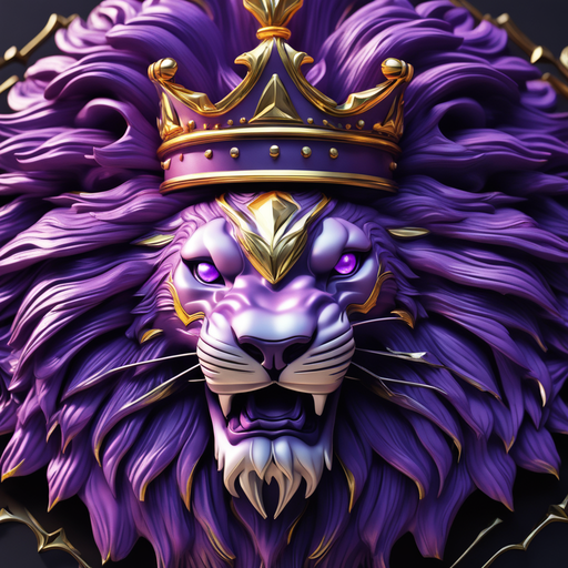 3d logo of a lion's head coming out of a whole wearing a cro... by ...