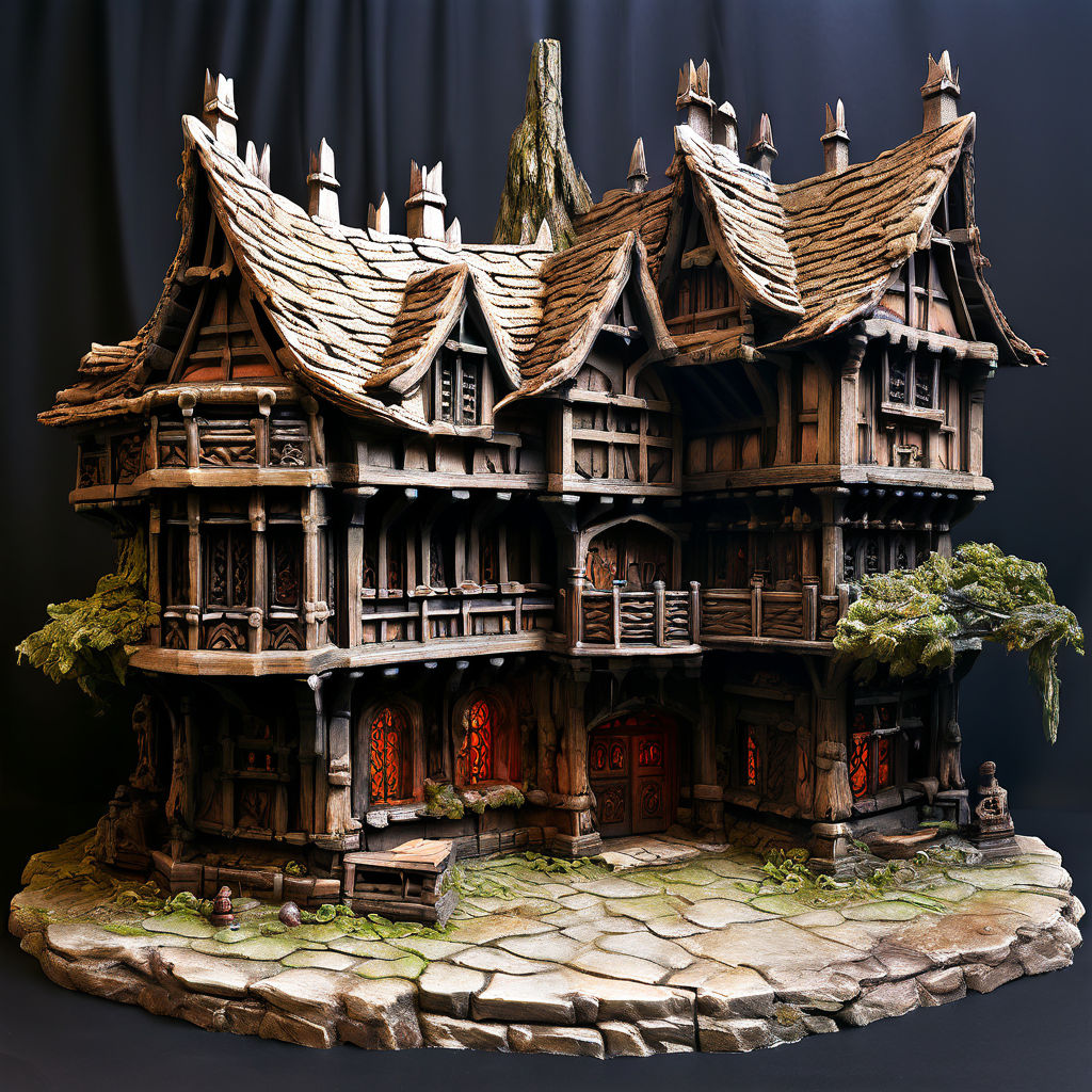MEDIEVAL Wattle and daub WIZARD MANSION by Bart Jot - Playground