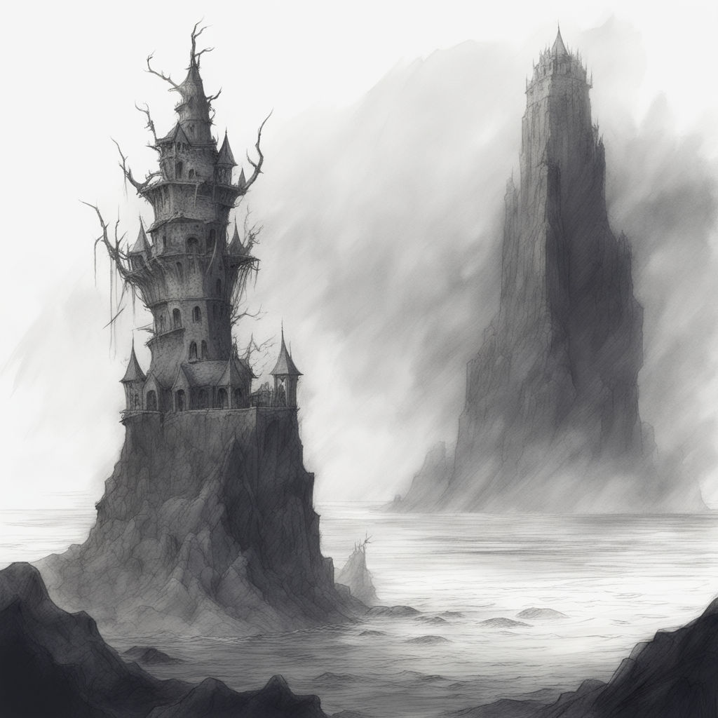 Rough pencil sketch of a archaic and foreboding evil witches... by ...