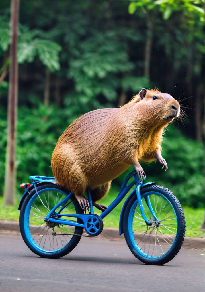 Capybara on a bike by blye - Playground