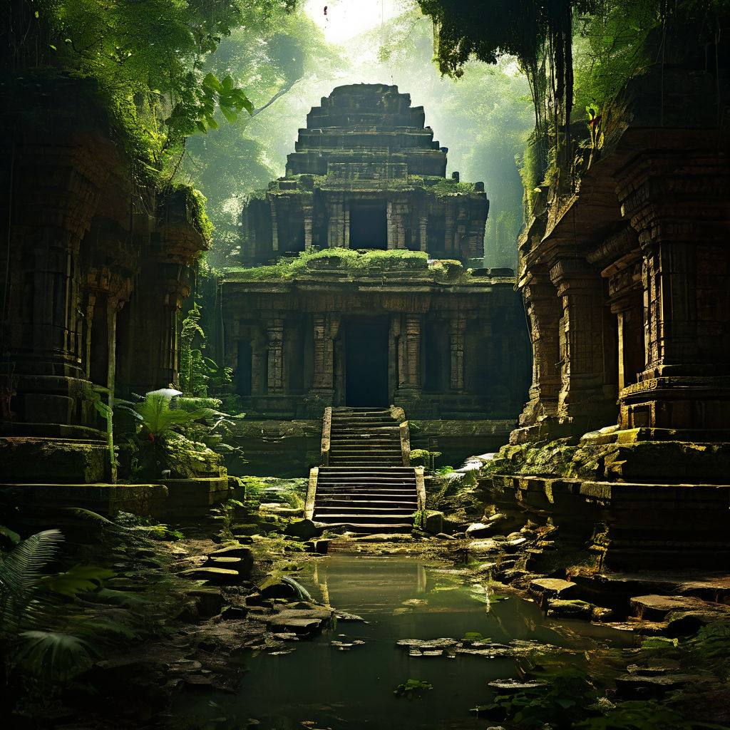 The ancient ruins of a forgotten palace hidden deep within t... by ... The ancient ruins of a forgotten palace hidden deep within t... by ...