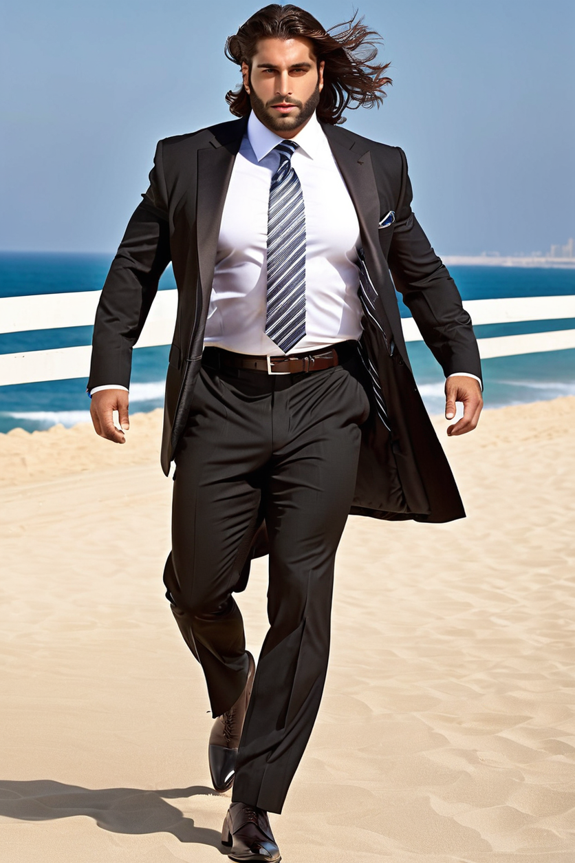 A full body image of a dark jewish israeli man by raphaël kohn - Playground