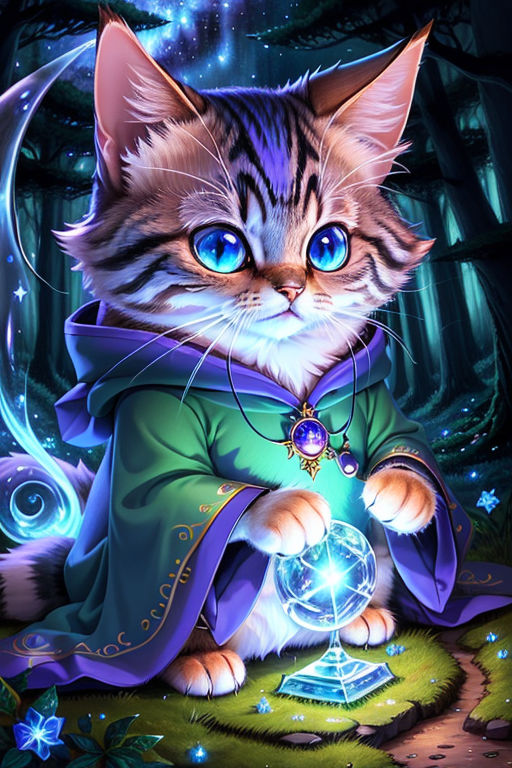 Cute Wizard animal cat by Ali Majid - Playground