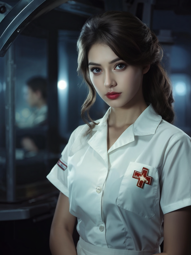 Beautiful young military nurse tragic atmosphere by Екатерина Шрейбер ...