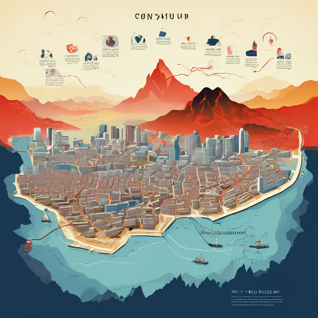 Map of Chungnam and Seoul with overlaid icons representing s... by 이설아 ...
