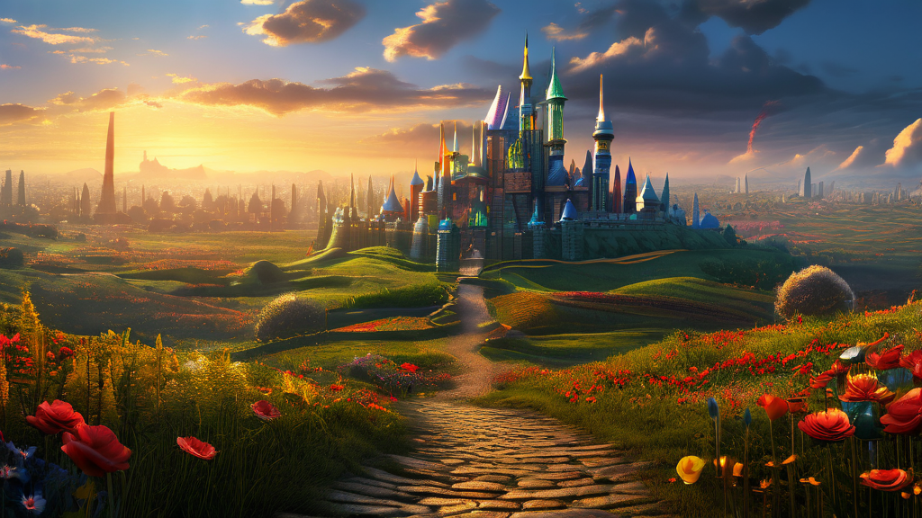 The wizard of oz - view from the witches castle of emerald c... by ...