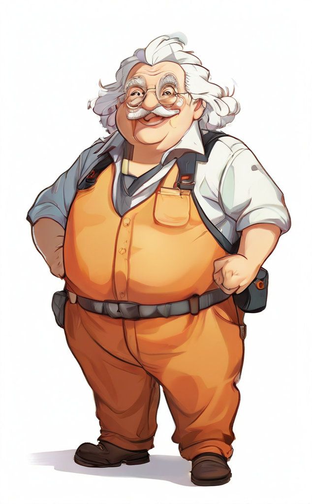 An Einstein like a funny chubby fat joyful smiling old profe... by ...