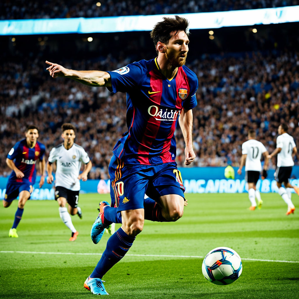 Lionel Messi maneuvering a football with agility by shova ghalan ...