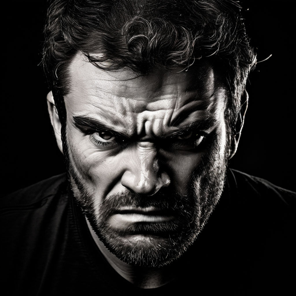 Angry individual with furrowed brows and clenched jaws by Daniel ...
