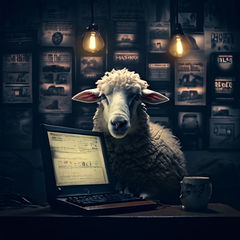 Sheep illuminated by the faint glow of a computer screen by PiiTon ...