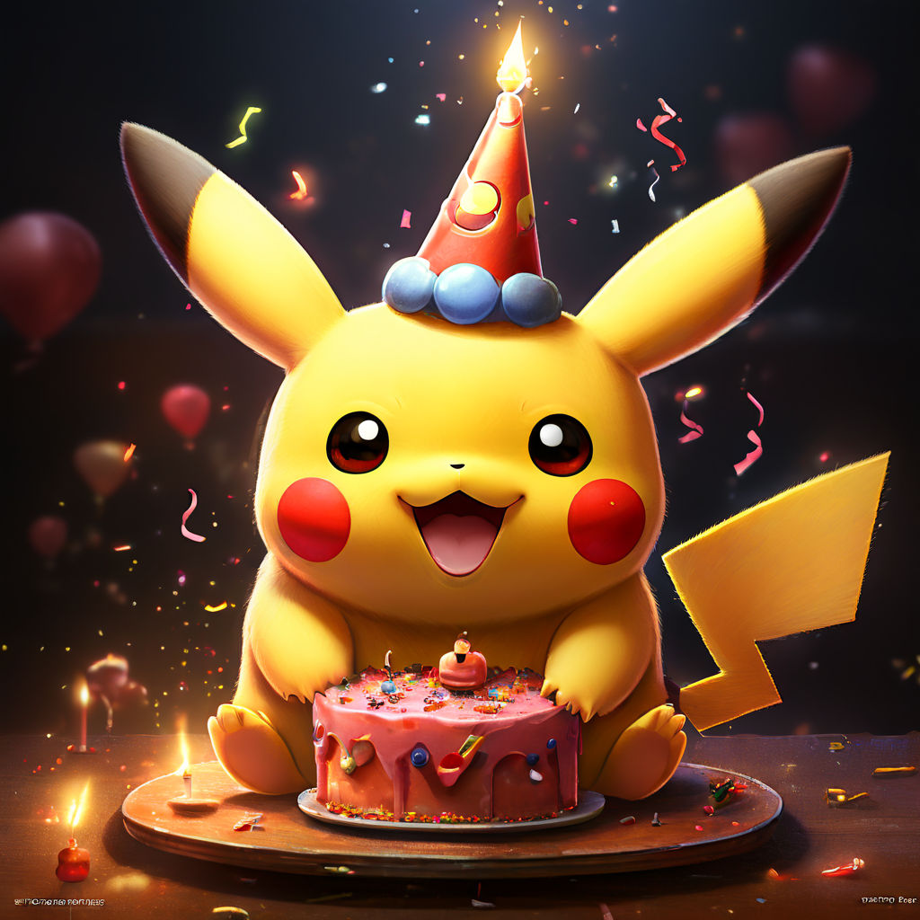 Pikachu saying happy birthday by Paula Moraes - Playground