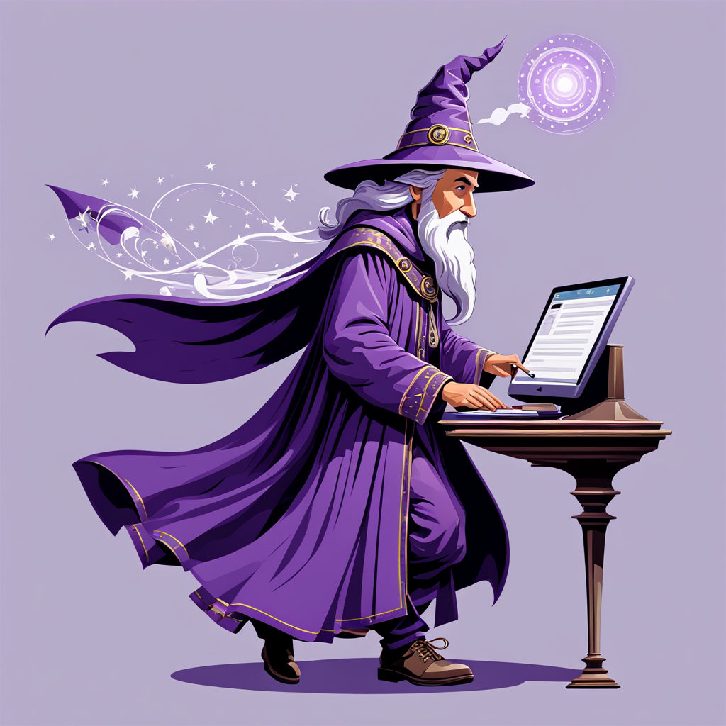 Toon-style vector art depicting a petite wizard in a side vi... by Stan ...