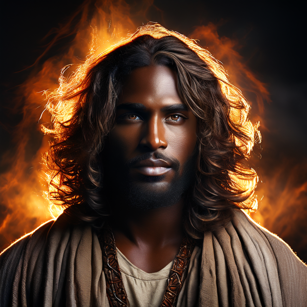 Portrait of Jesus Christ visualized with dark skin by John Martin III ...