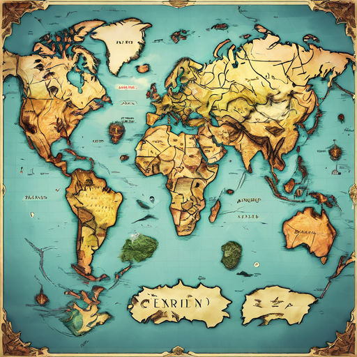 Map of new continents for the fantasy world by Rikka VOIN - Playground