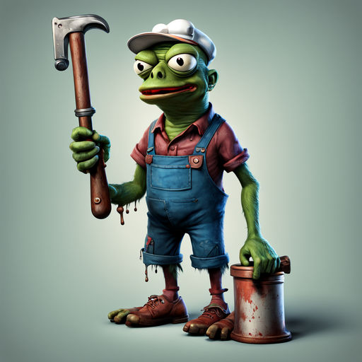 Zombie pepe plumber full body with plumbing tool no backgrou... by ...