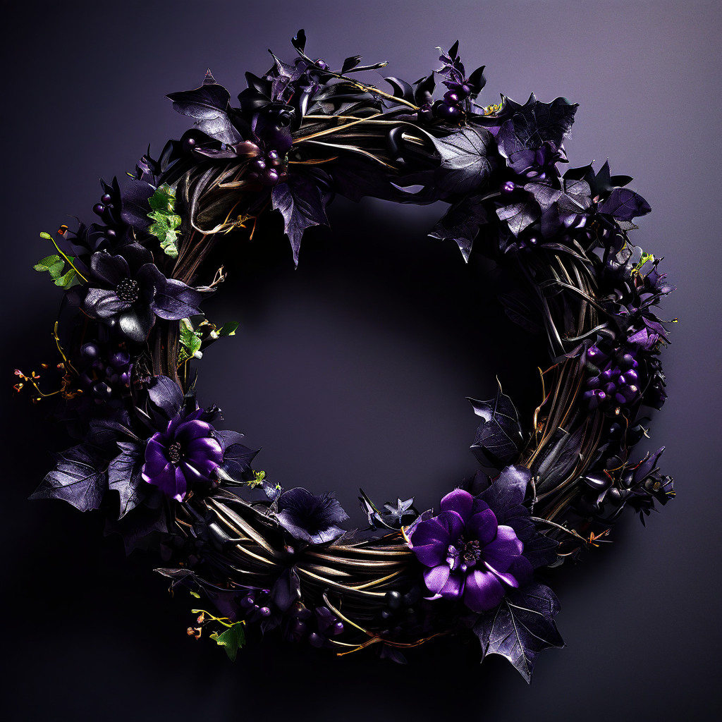 A flittered black wreath styled in the Grandin Road Hallowee... by ...