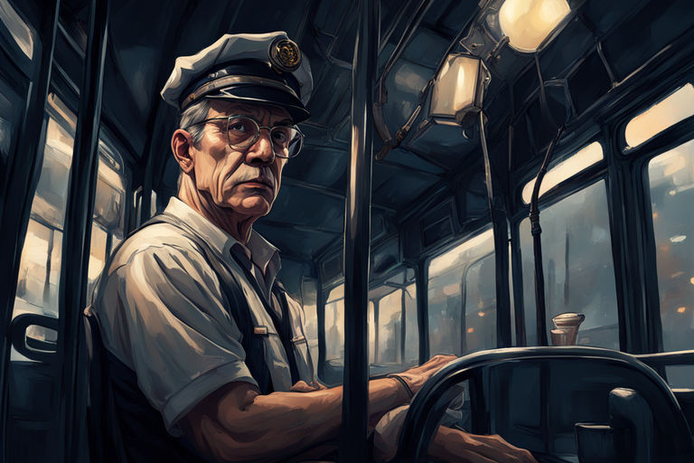 A bus driver with an unnaturally silent and serious demeanor by Ramesh ...