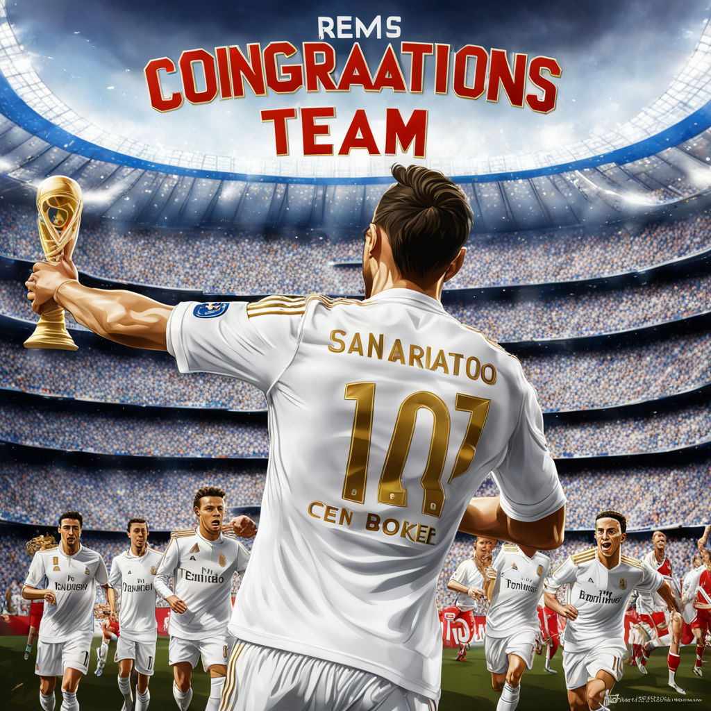 A detailed Real Madrid ad poster celebrating the team by trabajos ...