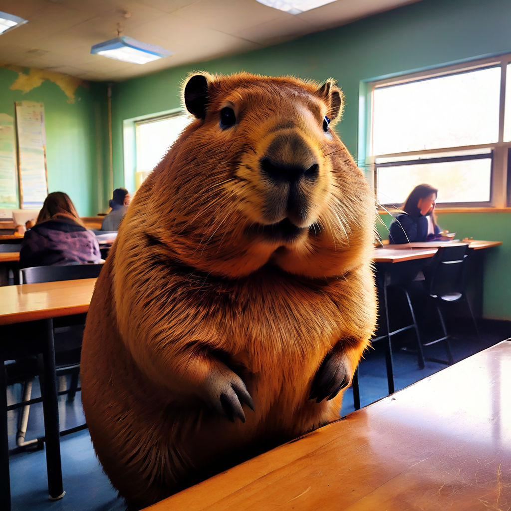 There's a fat capybara in the classroom by 차민준3723 - Playground