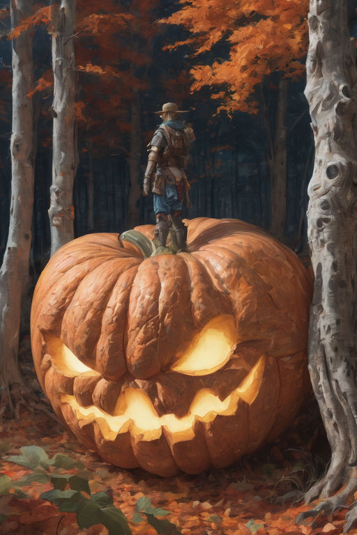 Photorealistic giant emerging from a massive pumpkin by Nurun Jamilah ...