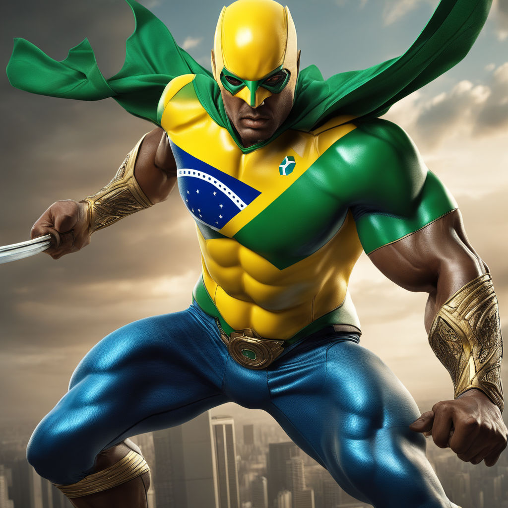 Modern superhero based on national symbols of brazil in a fi... by ...