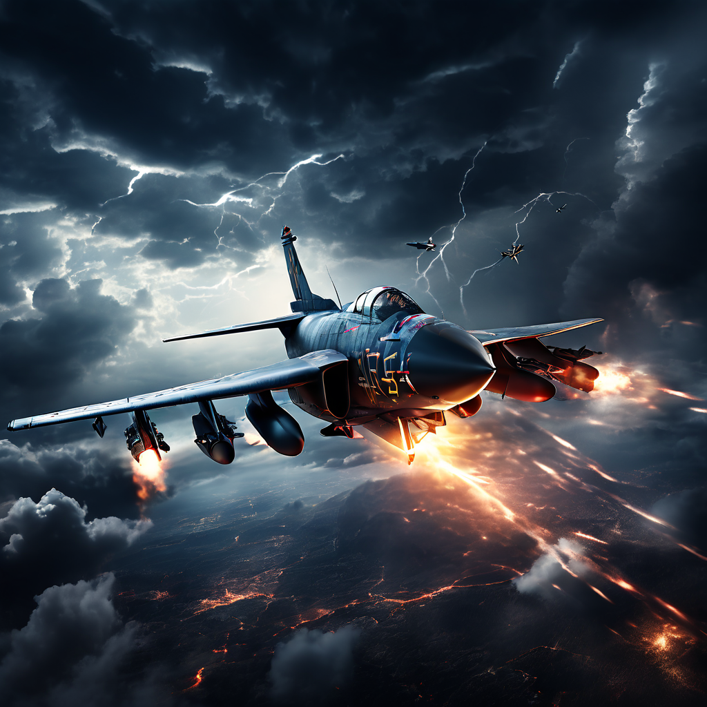 Fighter plane in mid-flight by Safa - Playground