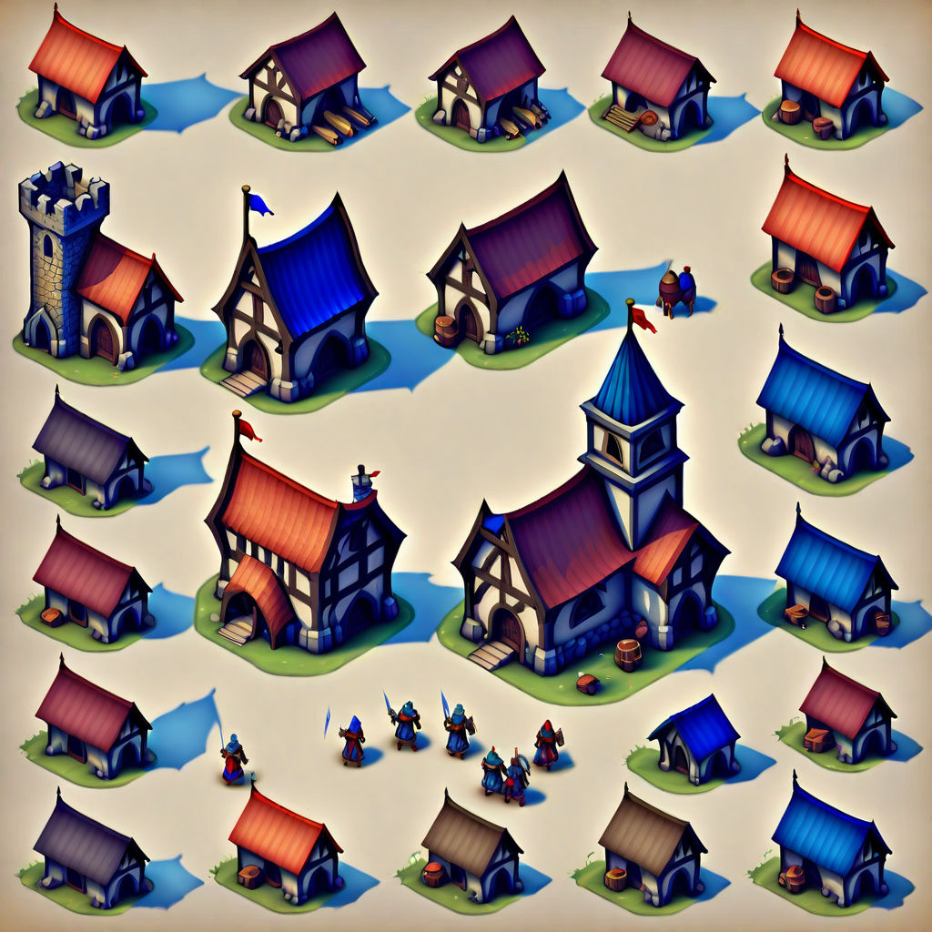Hand painted Style Medieval buildings rpg isometric sprites by Herb ...