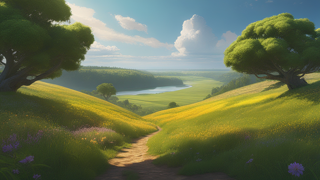 Unreal Engine digital panorama featuring a lush prairie by critter ...