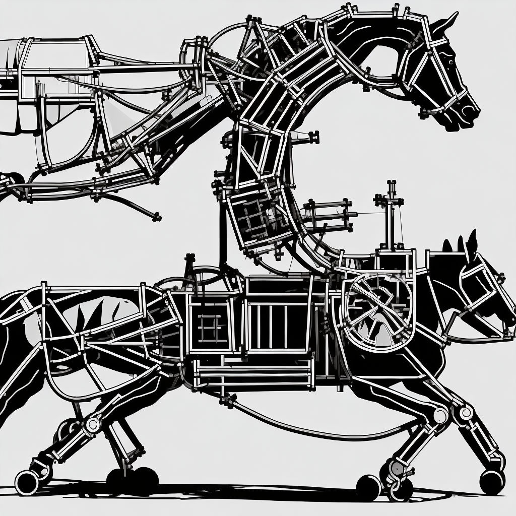 Mechanical horse, skech by Andrzej Szoblik - Playground