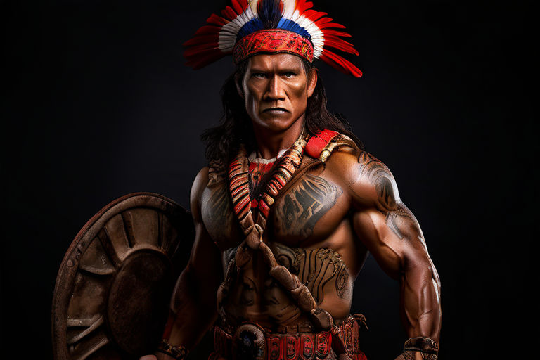 Philippine hero Lapu-Lapu. full body. national flag back gro... by Meri ...