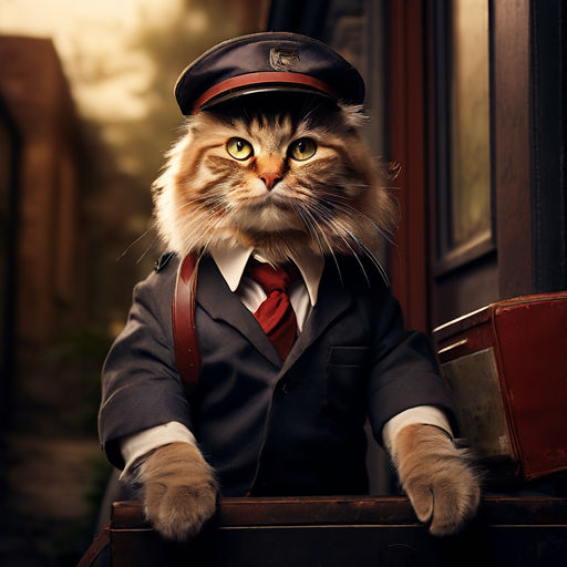 Cat working as a postman by Catcontent_katzenkontent - Playground