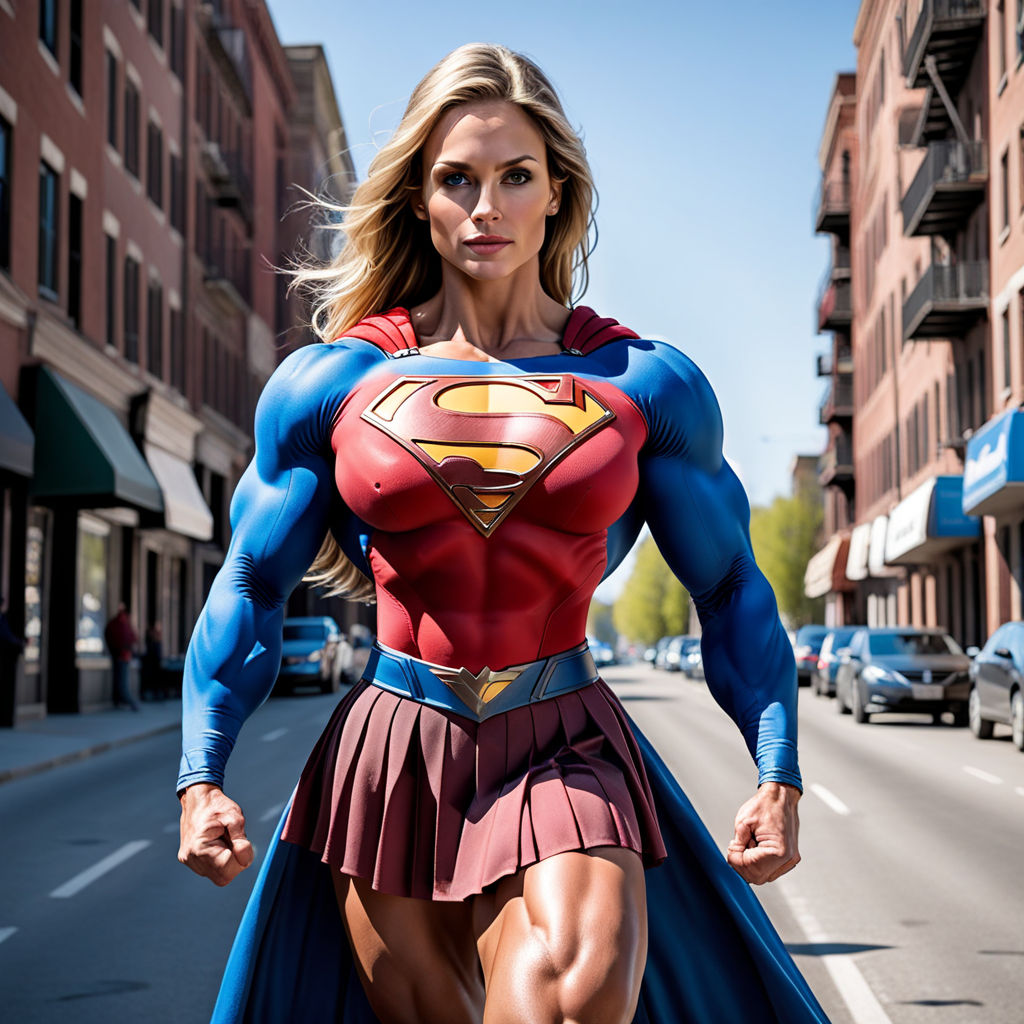 Huge muscle girl. Muscular supergirl. Massive muscles. Bodyb... by Viyu ...