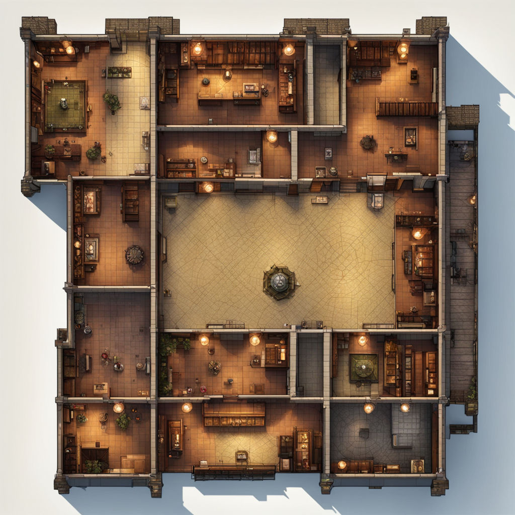 A Dungeons and Dragons tabletop battle map in top view by luiz henrique ...